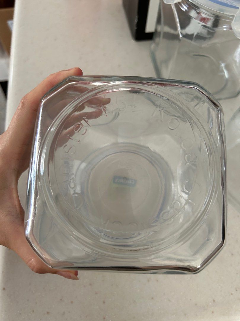 Glasslock square glass airtight canister 1.5L Food container, Furniture ...