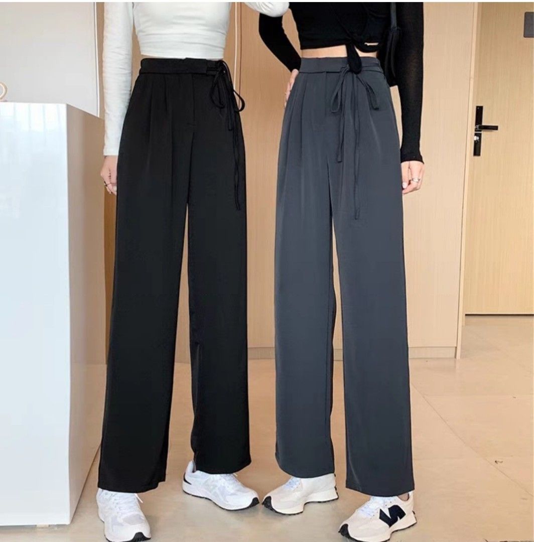 Grey Work Pants, Women's Fashion, Bottoms, Other Bottoms on Carousell