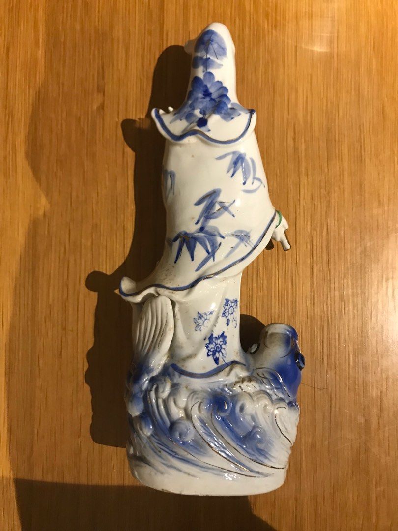 Guang yin, vintage, porcelain, blue and white, goddess, art, display ...