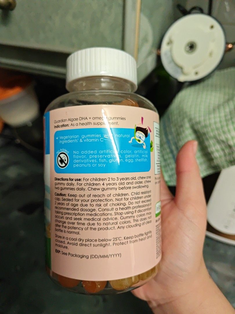 Guardian Algae DHA+ 120 gummies, Health & Nutrition, Health Supplements ...