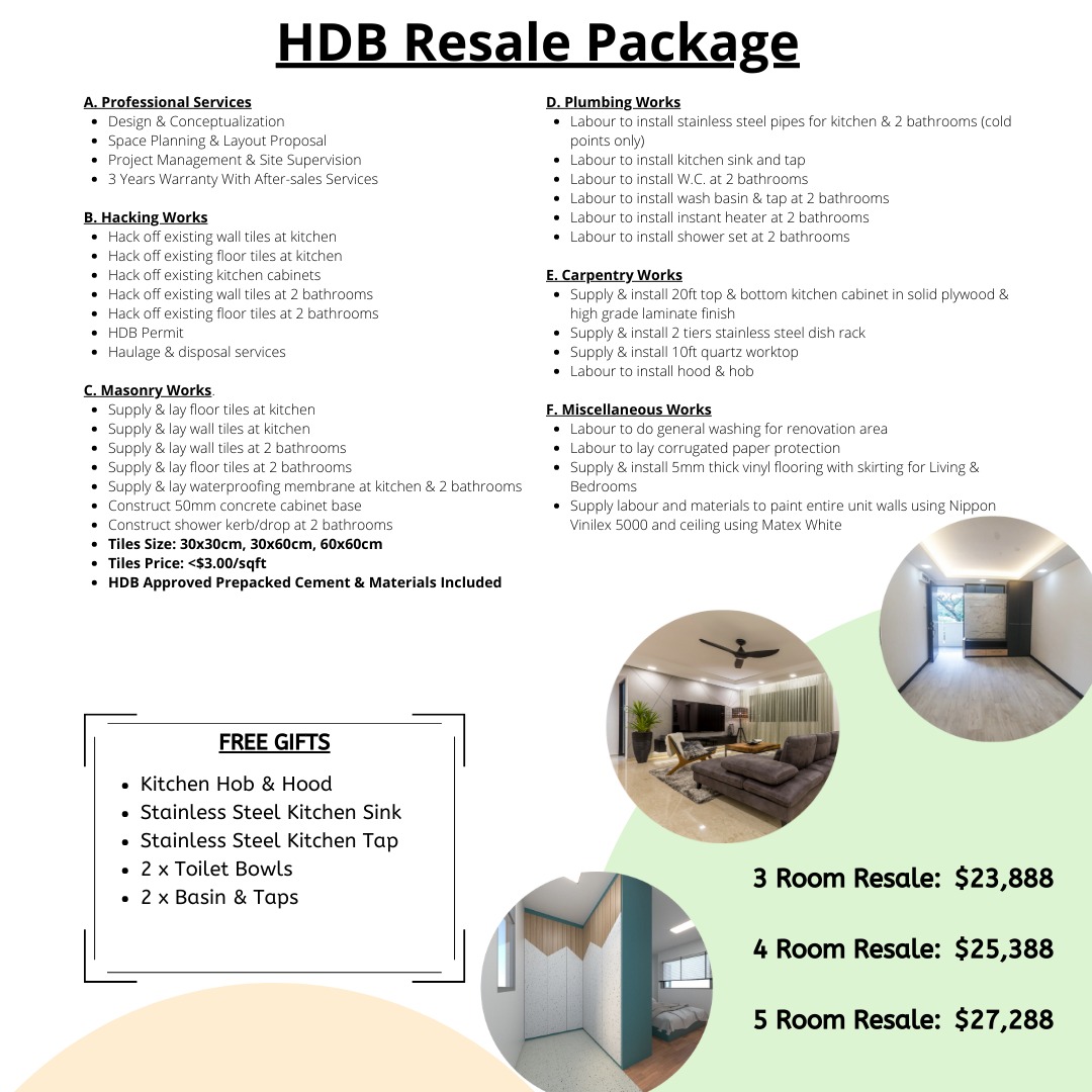HDB Resale Package, Home Services, Renovations, Full Home Renovation ...