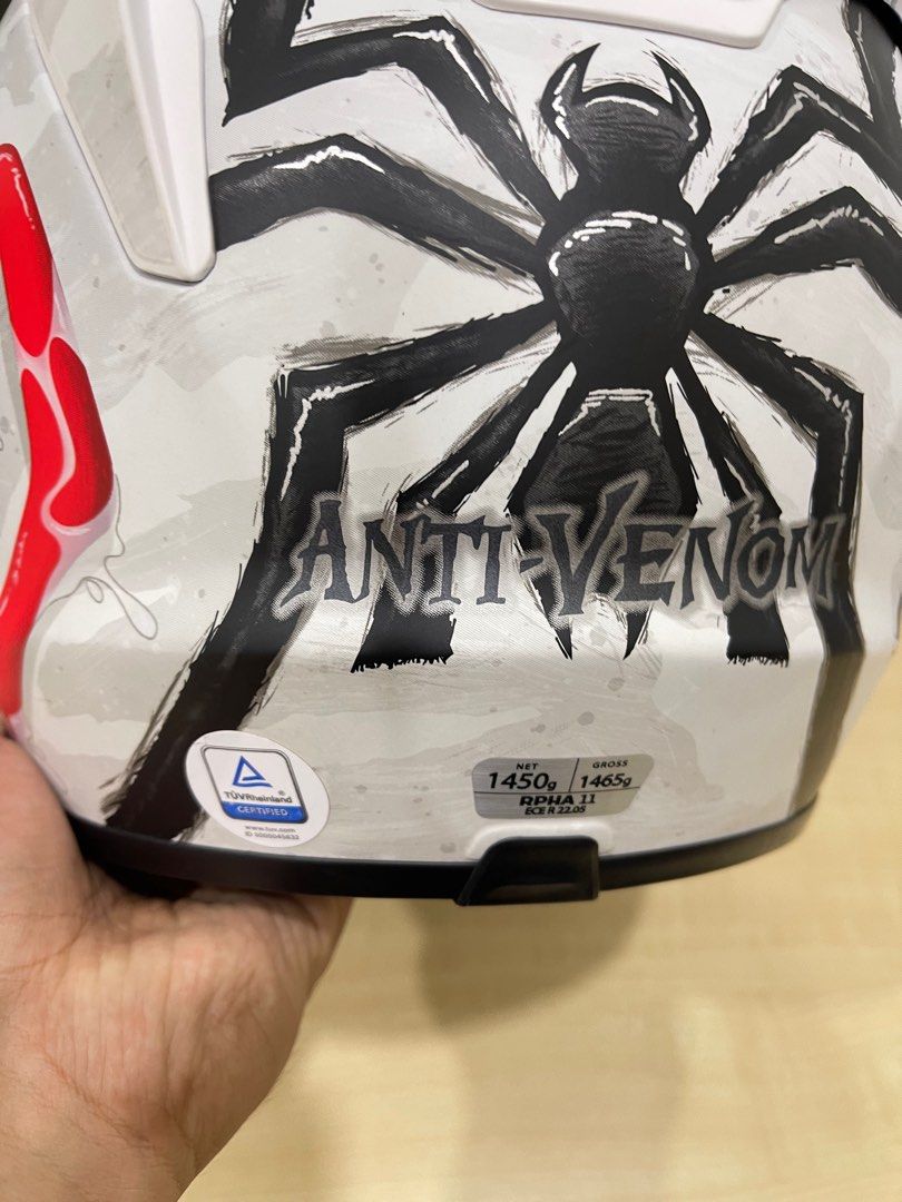 HELMET HJC (HARGA TAK MASUK AKAL) RPHA 11 ANTI VENOM MARVEL FULL FACE ...
