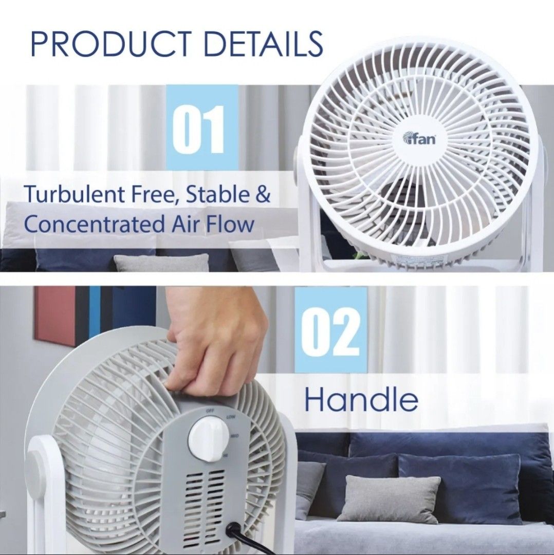 iFan Air Circulator, 8 inch, Table Fan, Furniture & Home Living ...