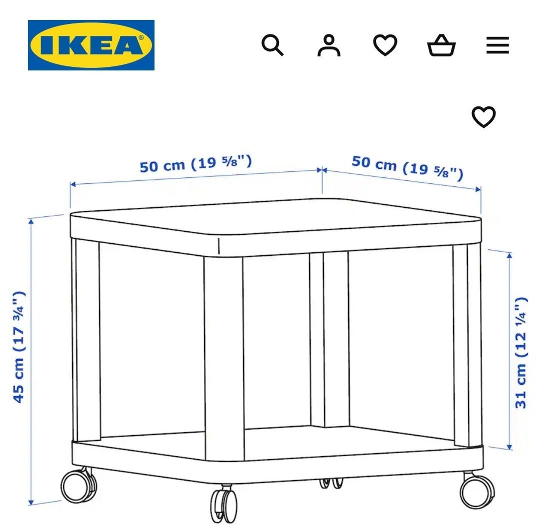 Ikea Tingby Side Table on Castors Wheels Grey, Furniture & Home Living ...