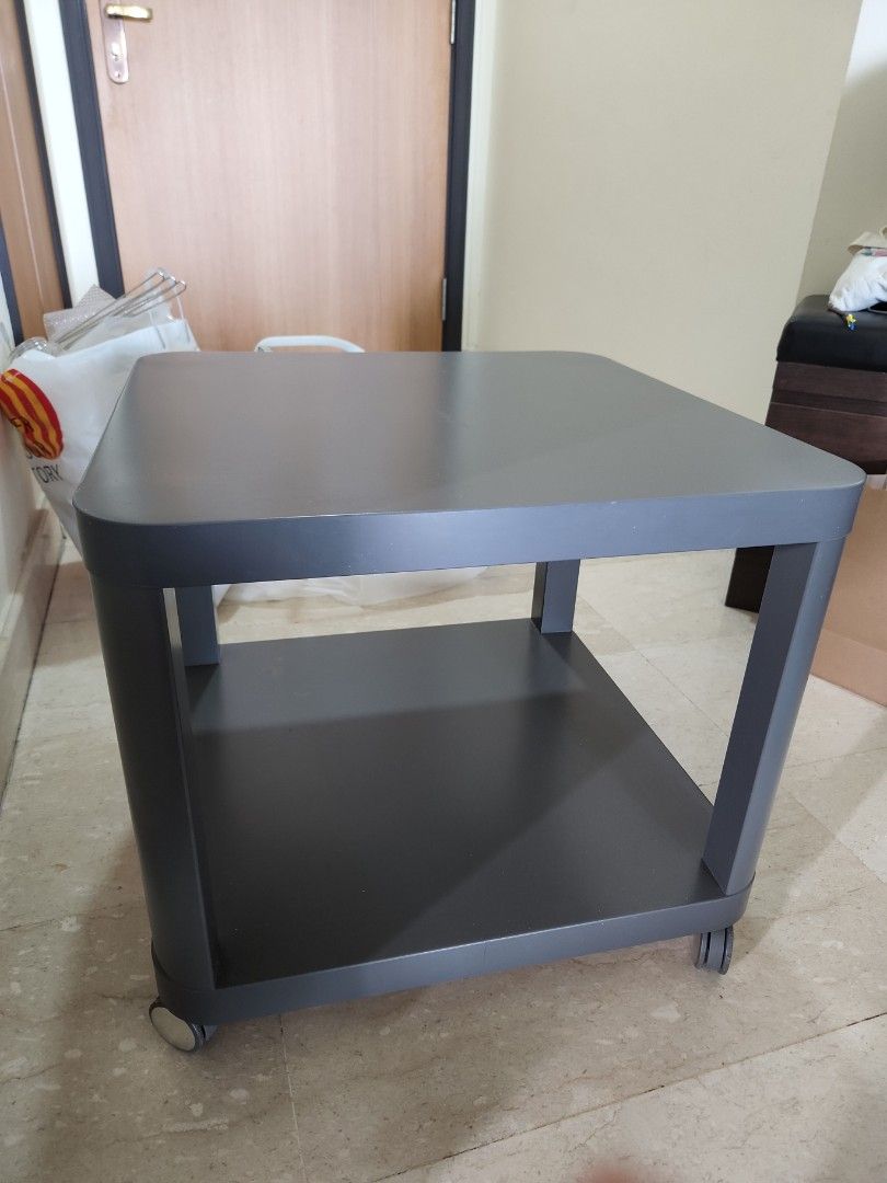 Ikea Tingby Side Table on Castors Wheels Grey, Furniture & Home Living ...