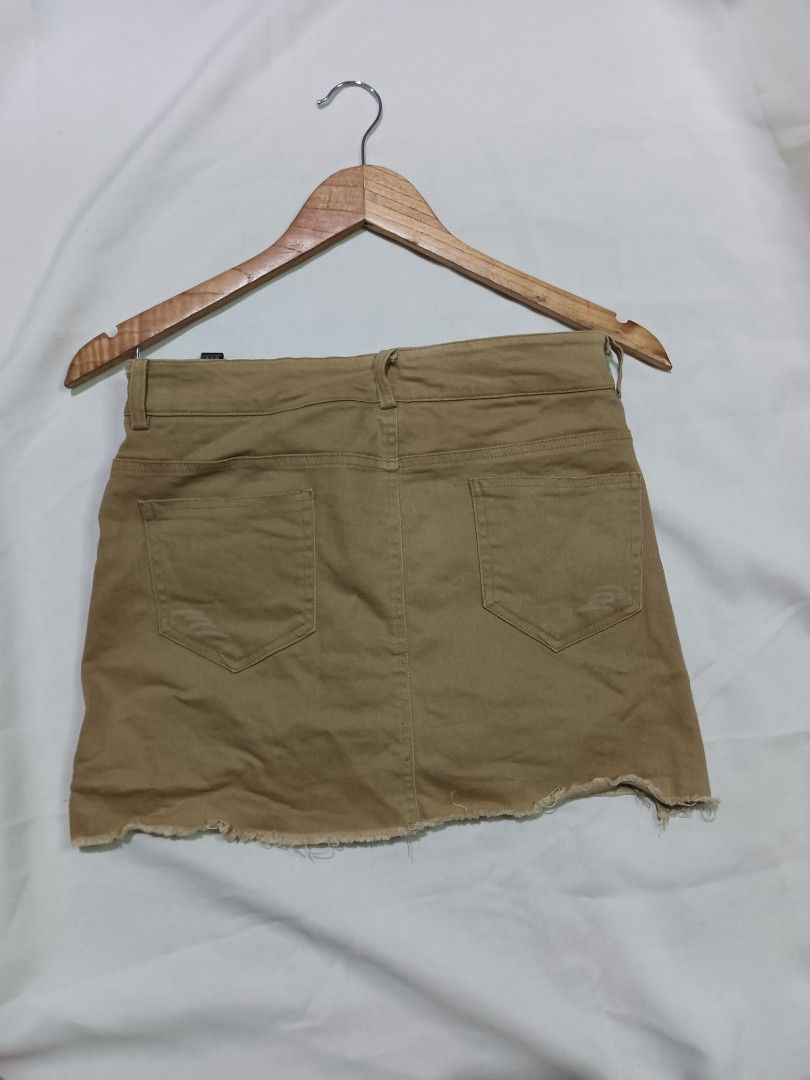 Khaki Denim Palda Short on Carousell