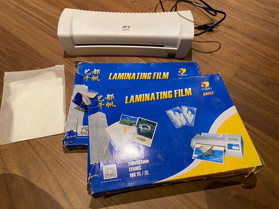 Laminator + laminating film, Computers & Tech, Printers, Scanners & Copiers on Carousell