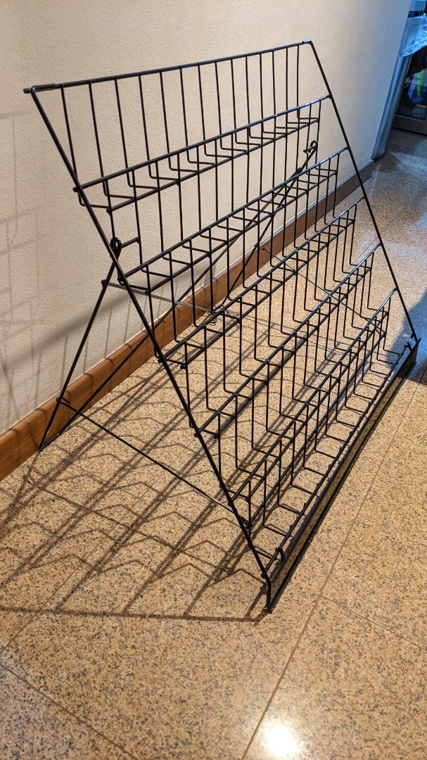 Like New Modern 6-Tiered Black Wire Display Rack for Books, Photos ...