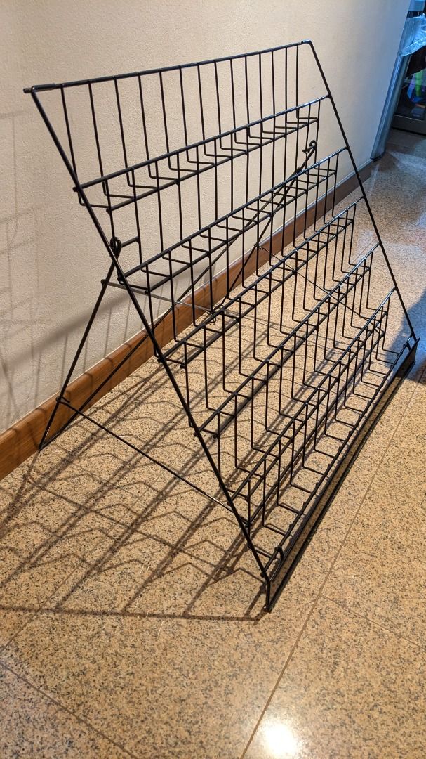 Like New Modern 6-Tiered Black Wire Display Rack for Books, Photos ...