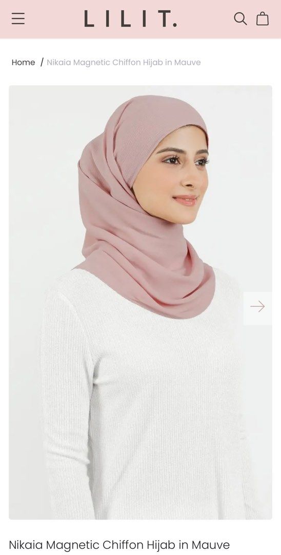 Lilit Nikaia Magnetic Hijab (Mauve), Women's Fashion, Muslimah Fashion, Hijabs on Carousell