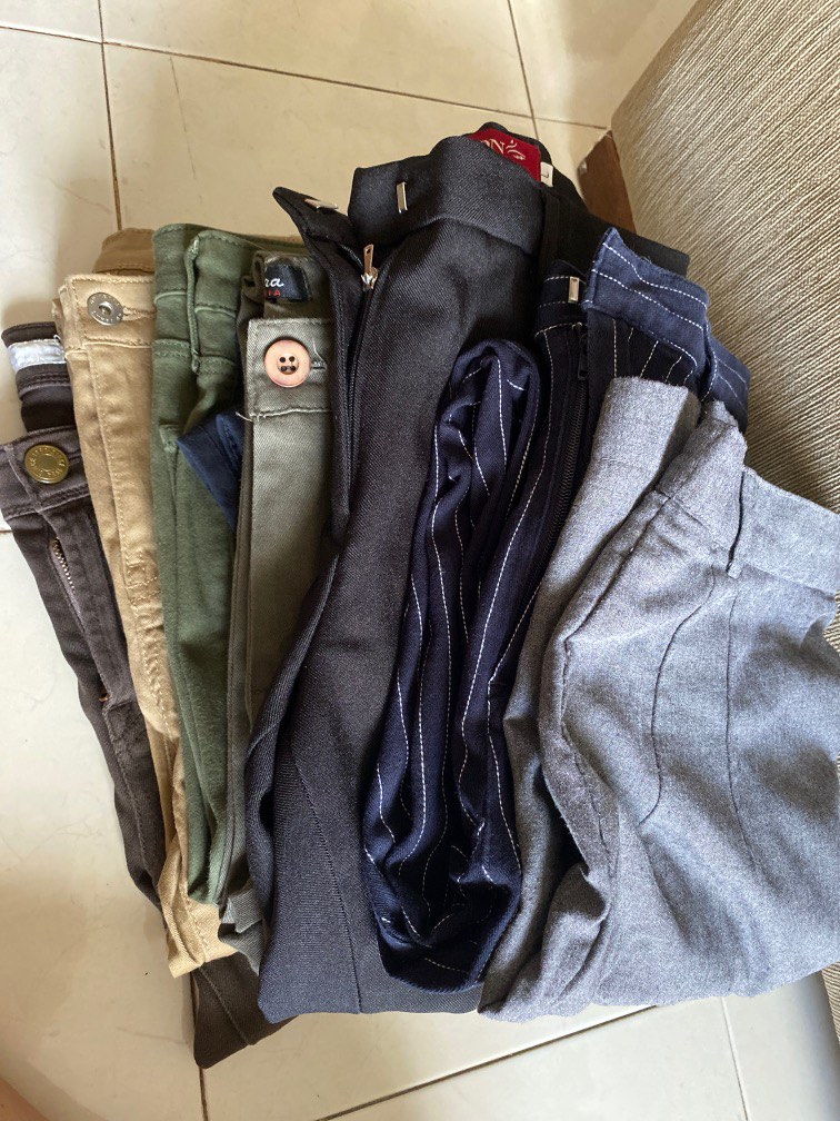 uniqlo gu zara pants start 40 k, Fesyen Wanita, Pakaian Wanita, Bawahan di Carousell