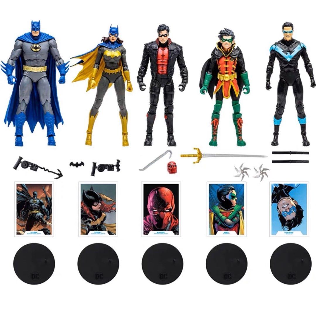 MCFARLANE DC MULTIVERSE BAT FAMILY 5 PACK - BATMAN ROBIN BATGIRL ...