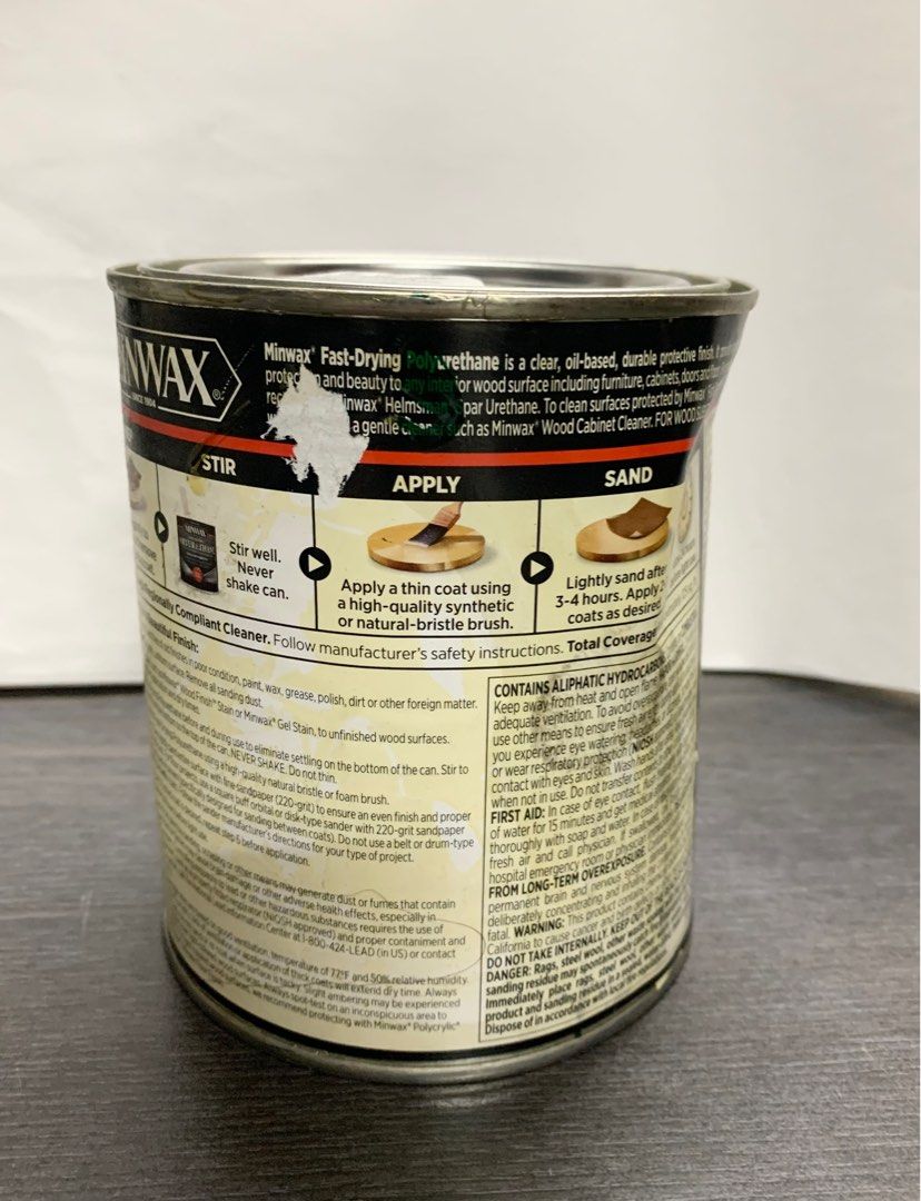 Minwax Fast-Drying Polyurethane Clear Wood Finish, 32 fl. oz., Clear ...