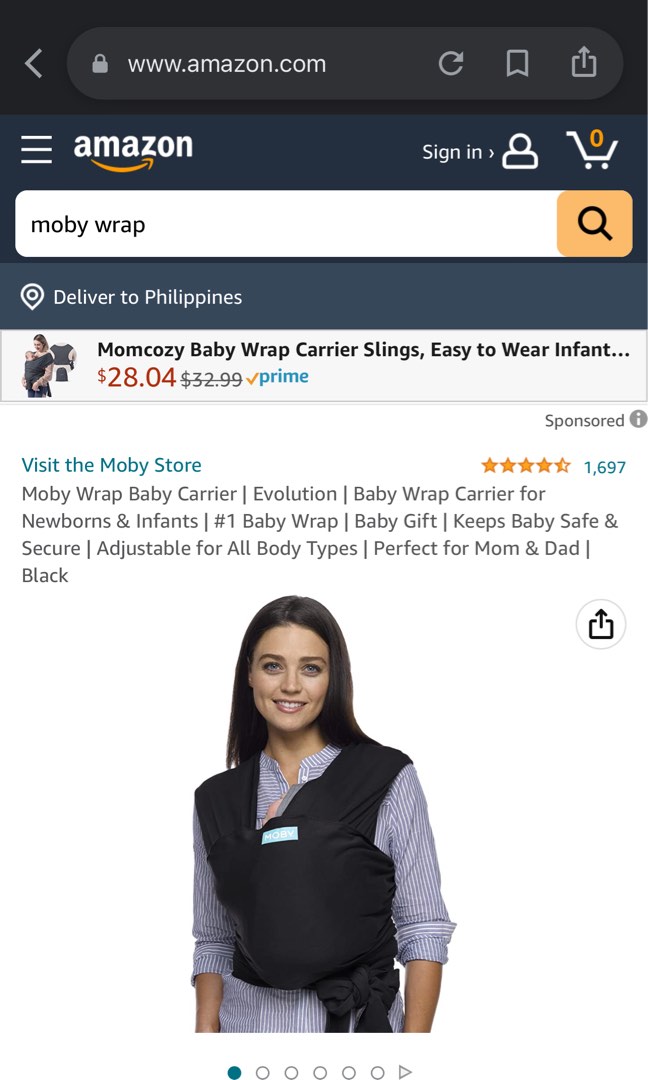 Moby Baby Carrier from USA, Babies & Kids, Going Out, Carriers & Slings ...