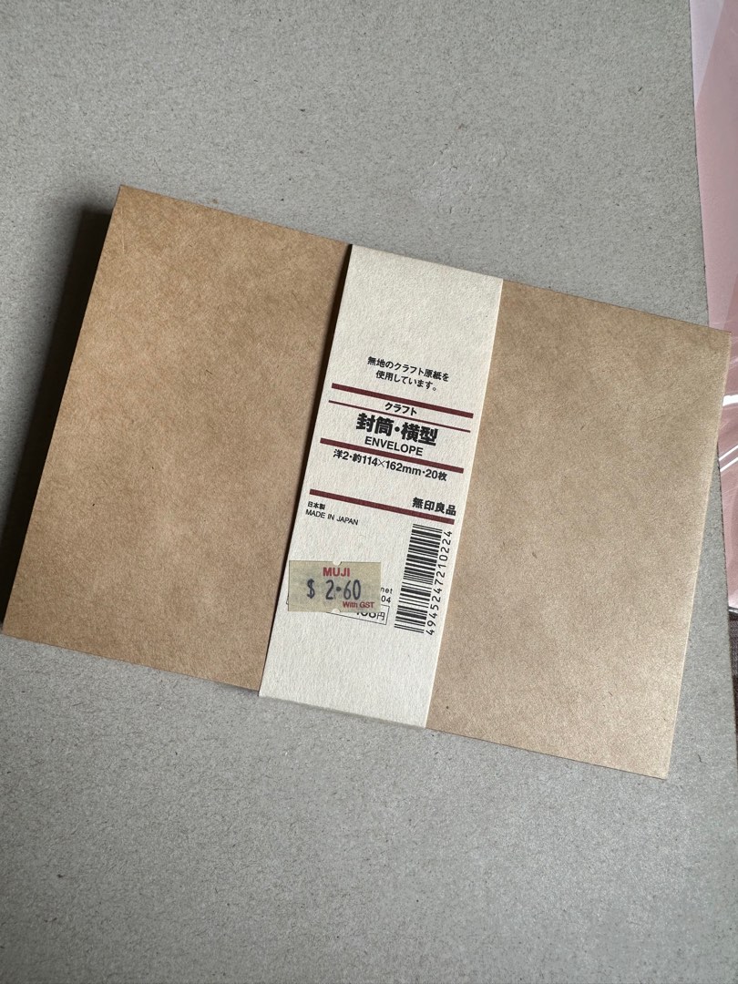 Muji Envelope, Hobbies & Toys, Stationery & Craft, Stationery & School ...
