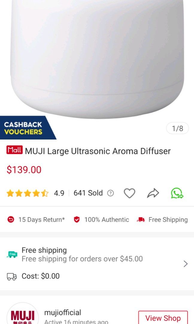 Muji large diffuser, TV & Home Appliances, Air Purifiers ...