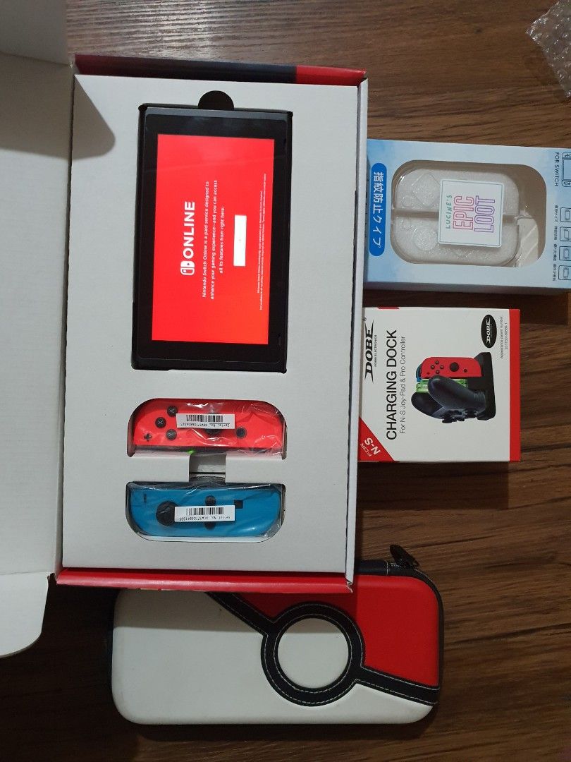 Nintendo switch V2 bnew condition complete set dami freebies, Video ...