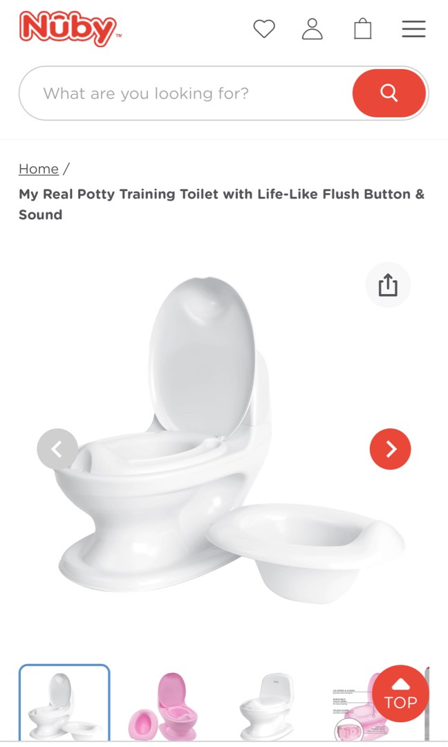 Nuby My Real Potty Training Toilet with Life-like flush button and ...