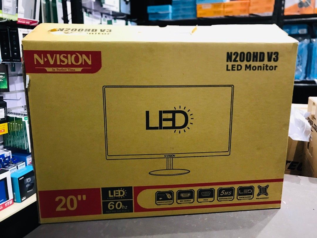 Nvision 20" LED Monitor 60Hz HDMI VGA PC Desktop N200HD V3, Computers ...
