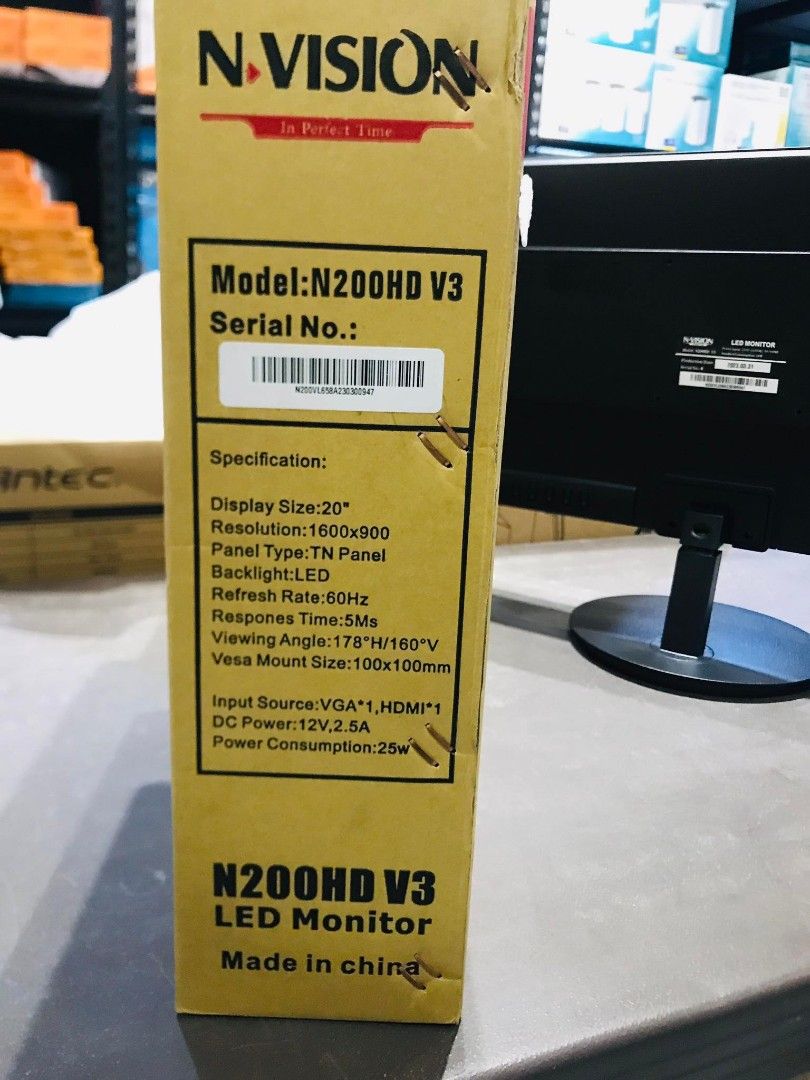Nvision 20" LED Monitor 60Hz HDMI VGA PC Desktop N200HD V3, Computers ...