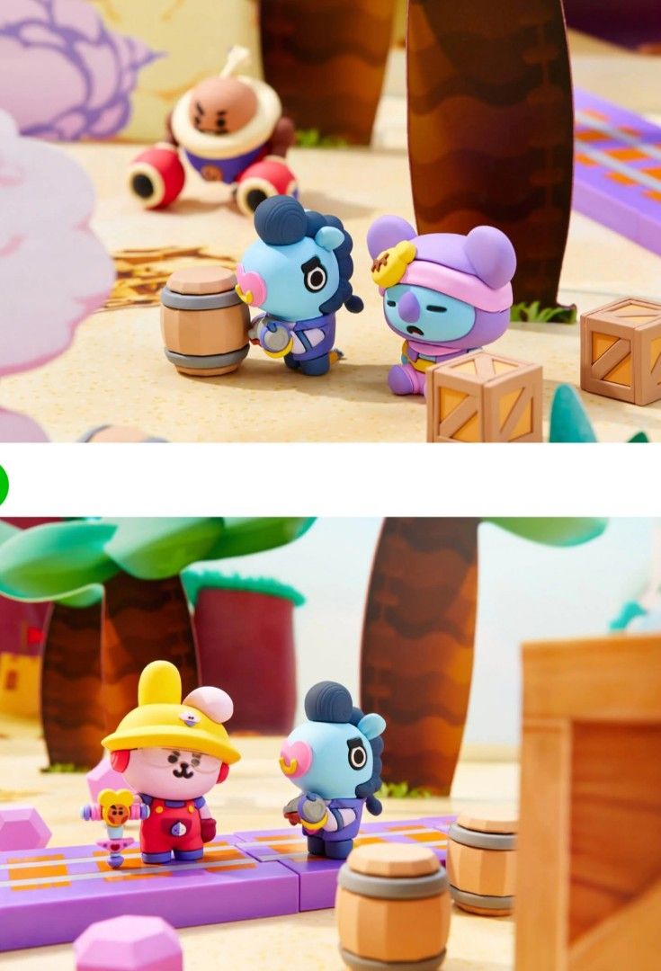 Official Brawl Stars X BT21 BIBI RJ BUILDABLE FIGURINE on Carousell