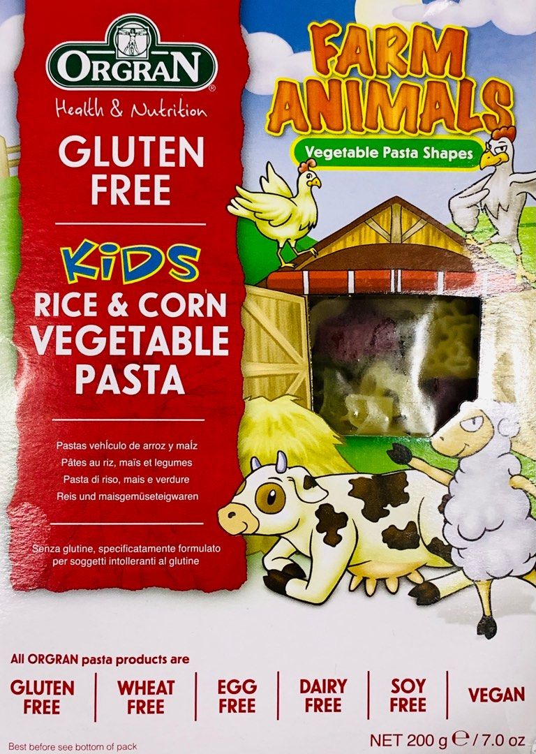 ORGRAN Rice & Corn Animal Shapped Vegetable Pasta, Food & Drinks, Rice ...