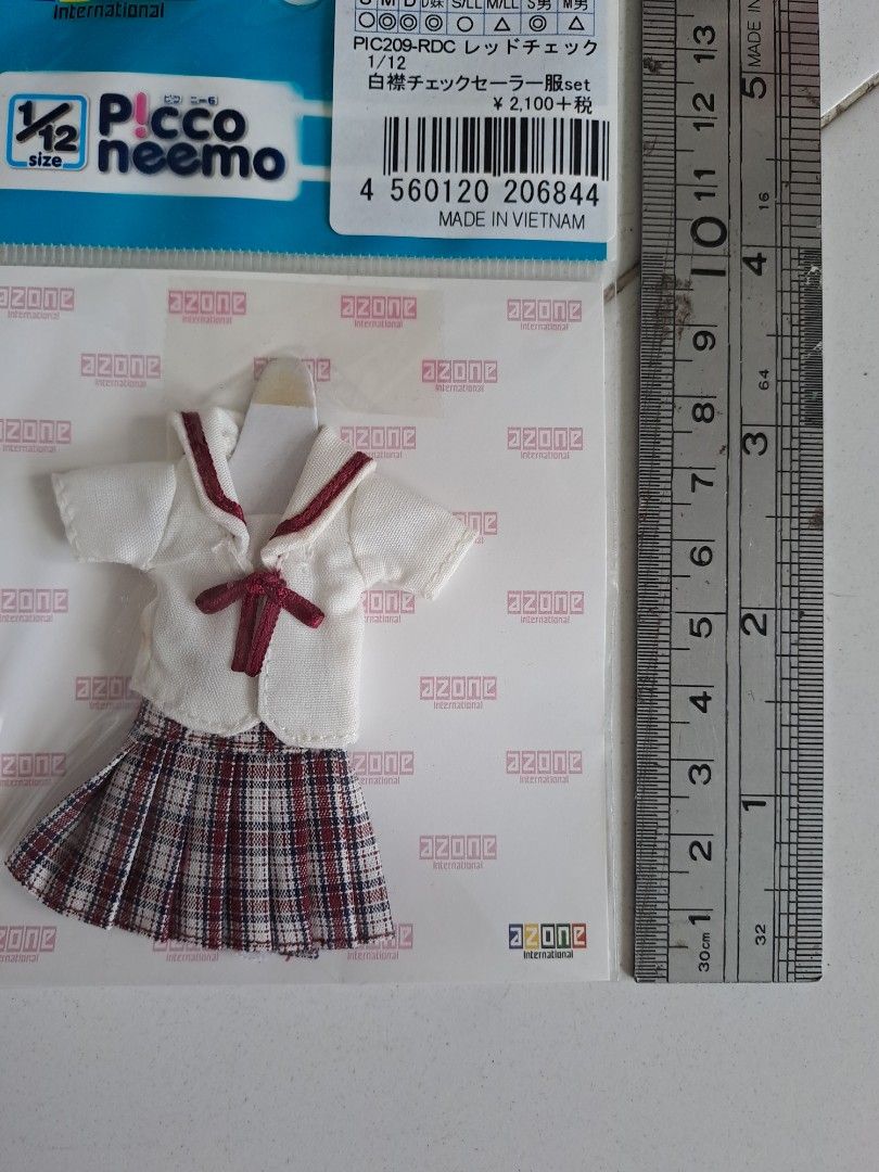 Original Azone International 1/12 Picco neemo White collar check sailor ...