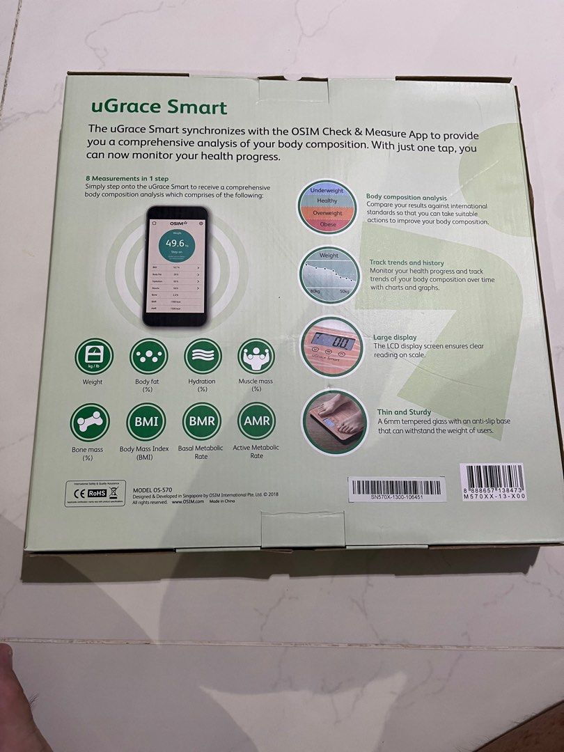 Osim uGrace Smart weighing scale, Health & Nutrition, Health Monitors ...