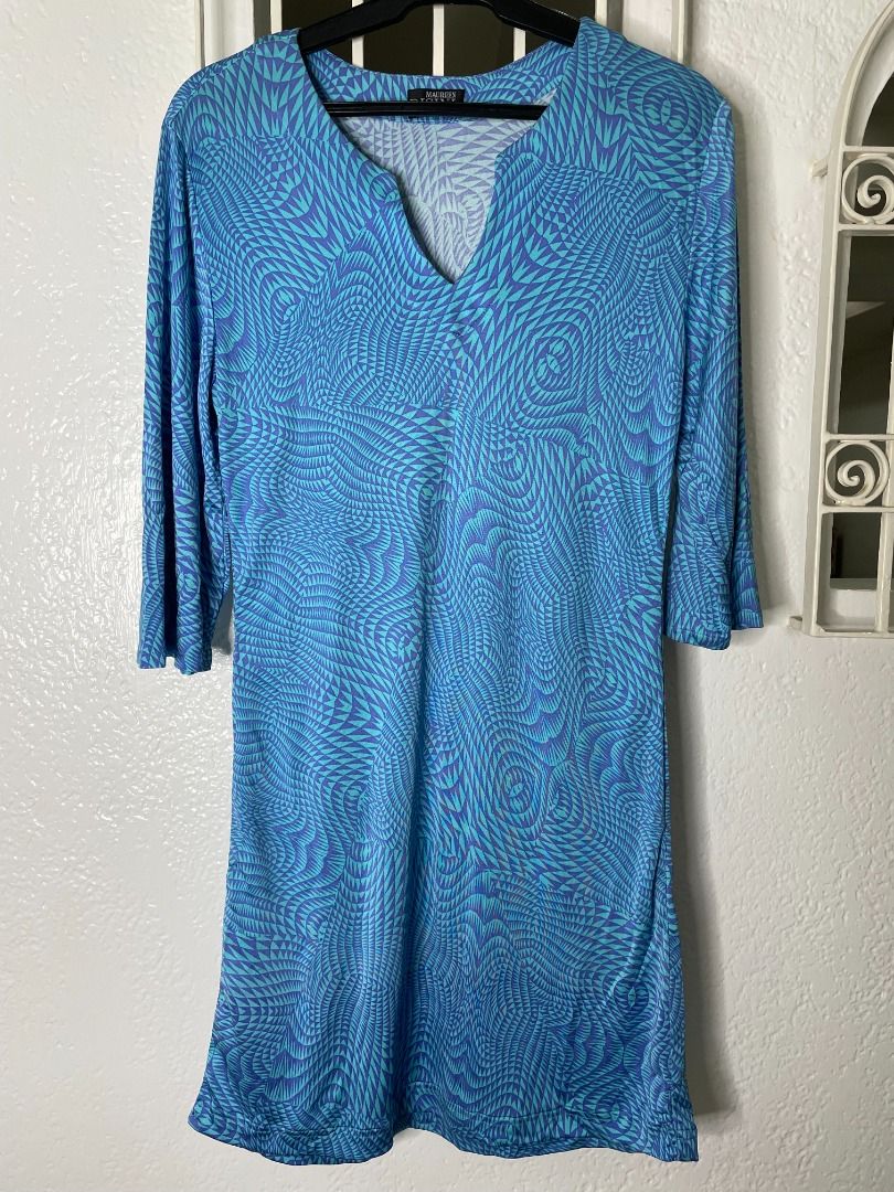 [PRE-LOVED] Maureen Disini Blue Dress, Women's Fashion, Dresses & Sets ...