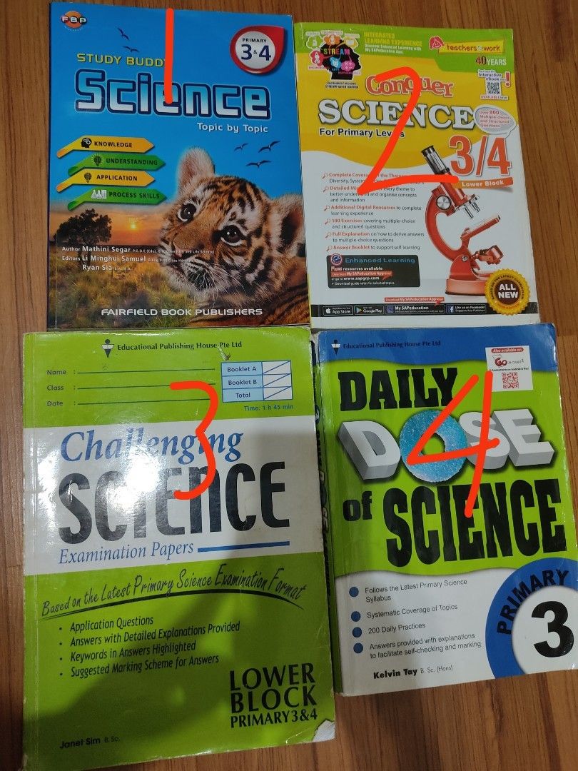 Primary 4 Chinese, Math and Science assessment books and worksheets ...