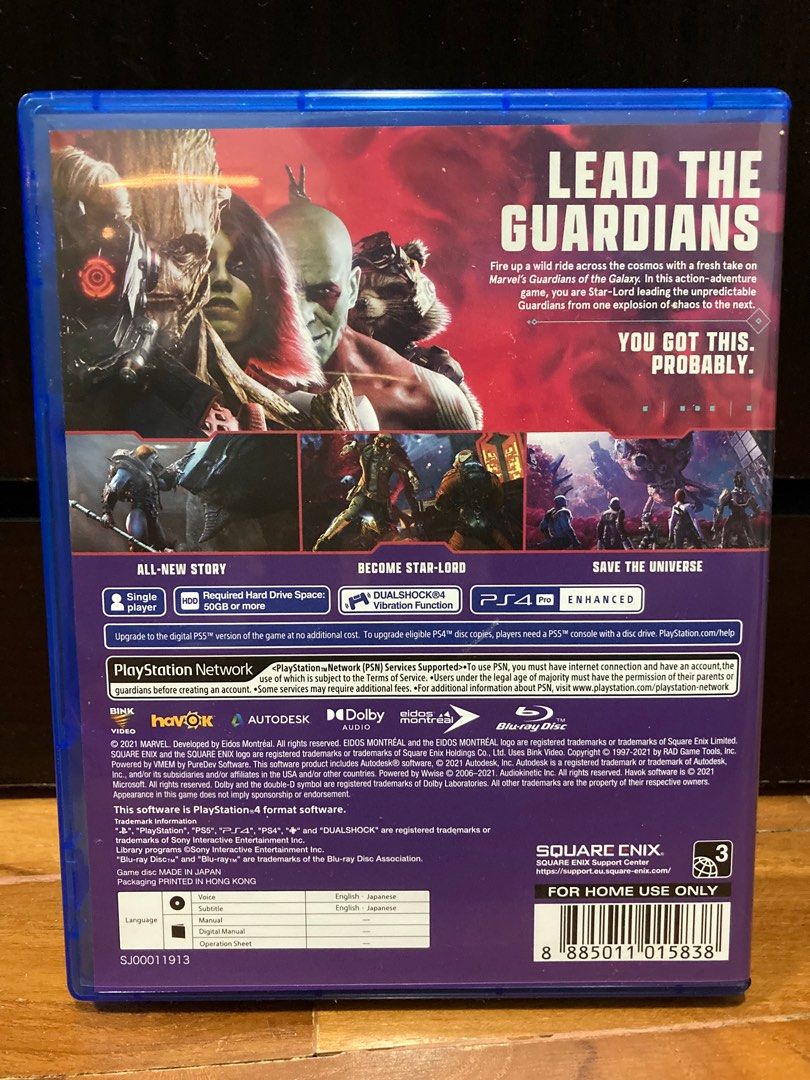 PS4 Guardians of the Galaxy Marvel Game Playstation 4 5 Star-Lord Drax ...
