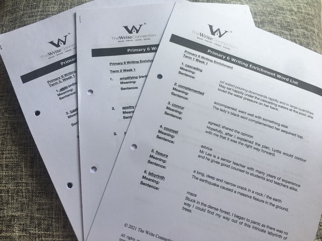 PSLE P6 TWC the write connection Enrichment Word List for English ...