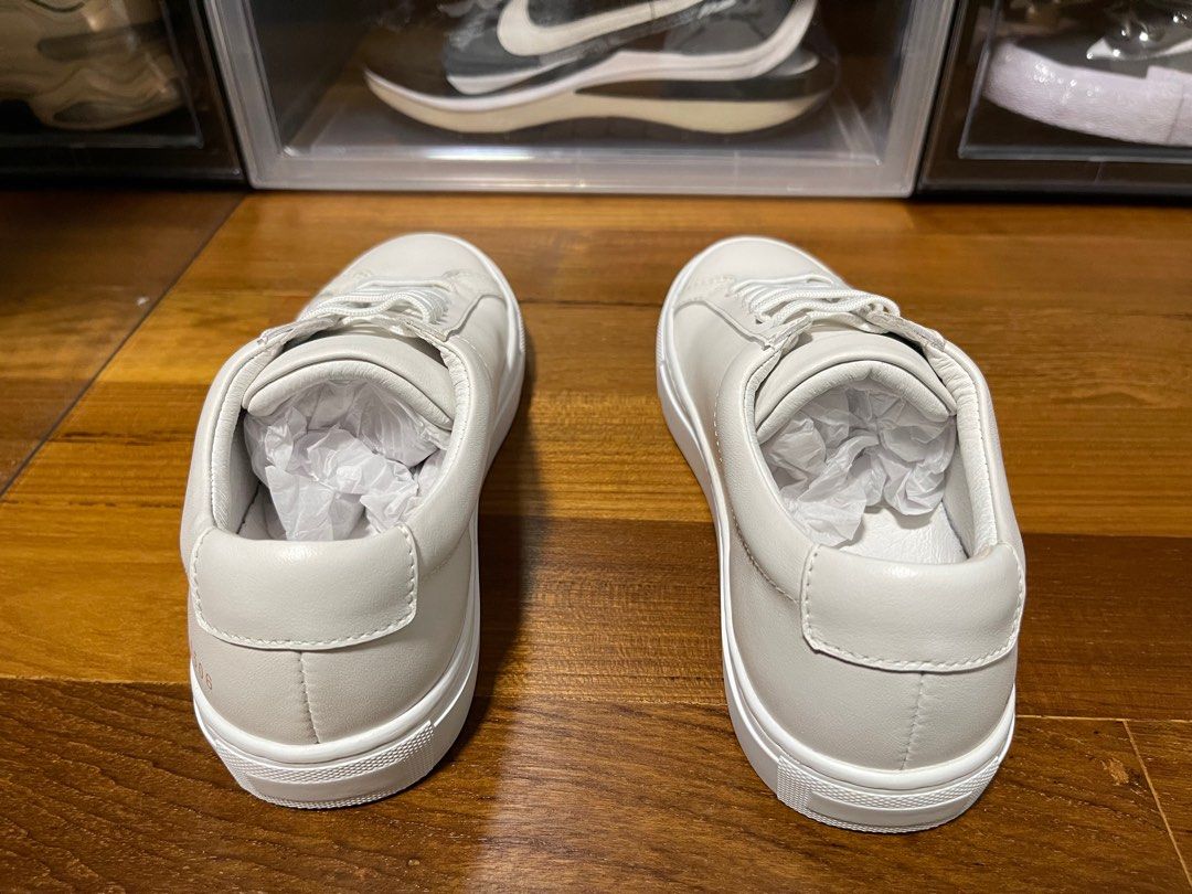 Pure white leather sneakers, Women's Fashion, Footwear, Sneakers on ...