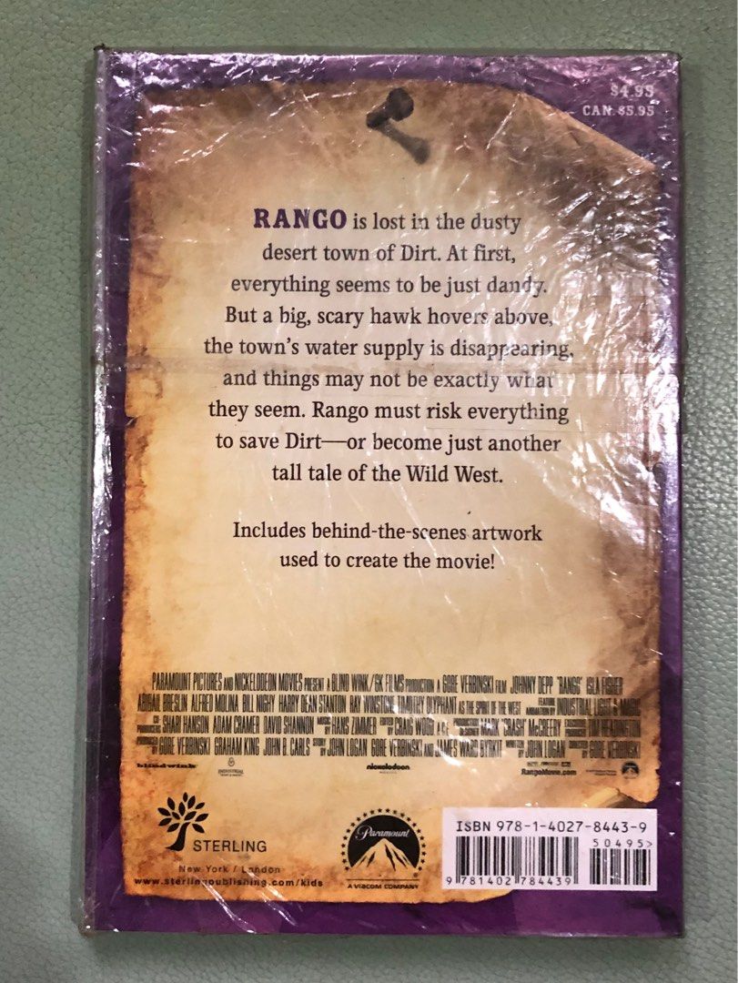 RANGO The Novel, adaptation of Animated Film, Johnny Depp, lead voice ...