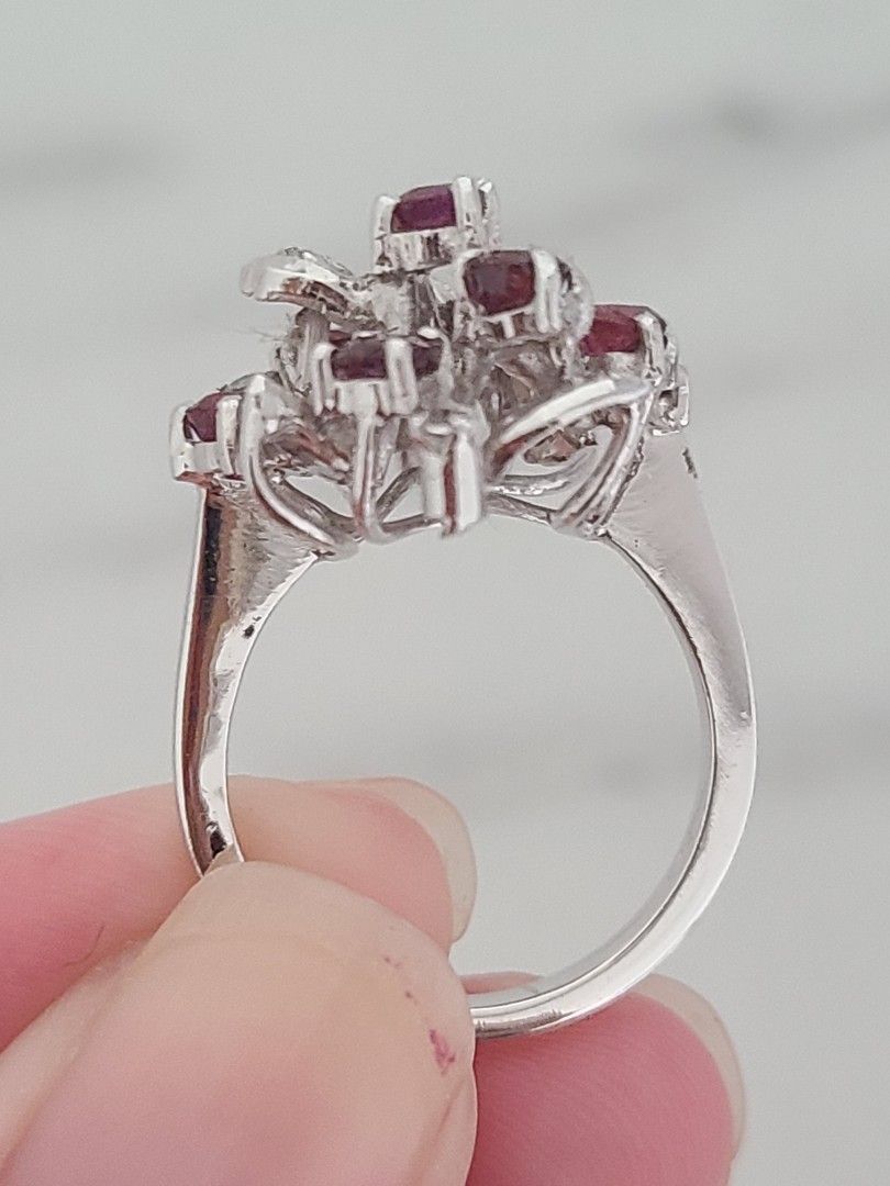 Rare vintage antique ruby stone set in sterling silver ring, Women's ...