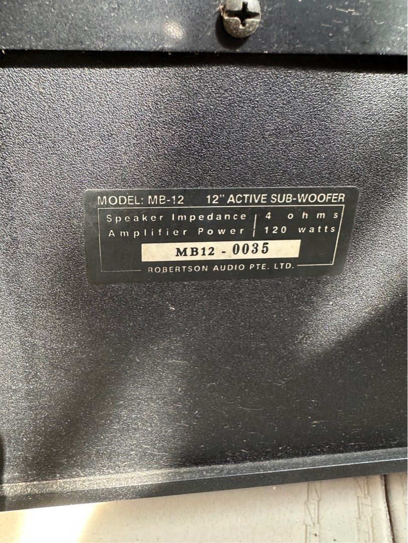 Robertson MB12 12” active subwoofer, Audio, Soundbars, Speakers ...