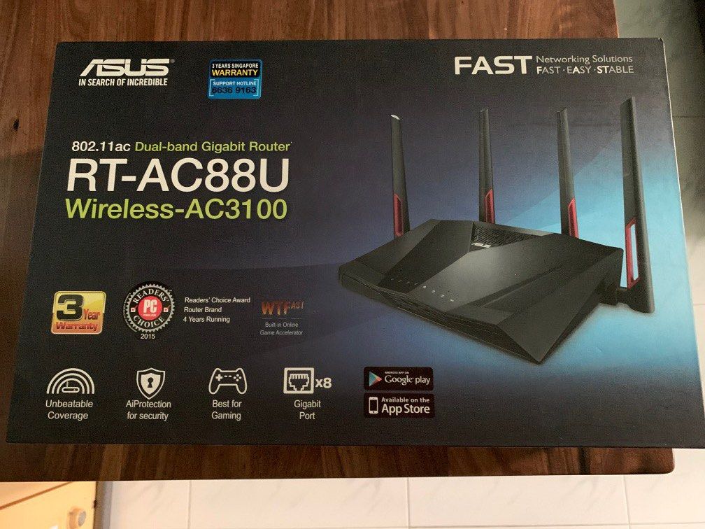 ASUS RT-AC88U Wireless Dual Band Router AC3100, Computers & Tech, Parts ...
