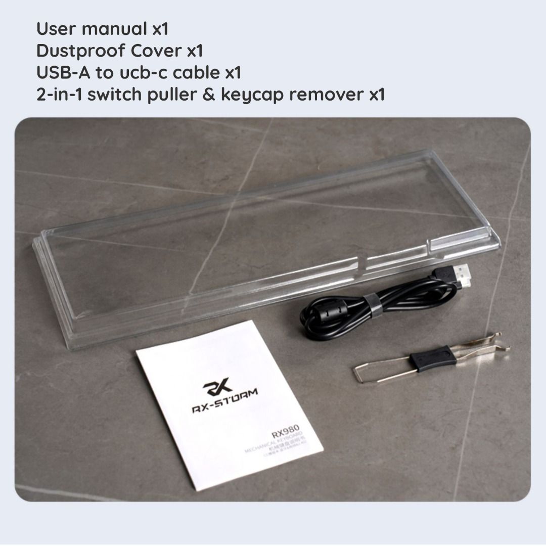 RX980 98% 1800 Layout Fully Hotswappable RGB Wireless Mechanical Keyboard, Compact, Portable ...