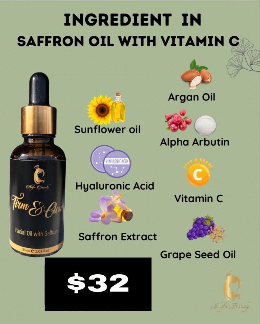 Safron oil with vitamin c by Shafa beauty, Beauty & Personal Care, Face ...