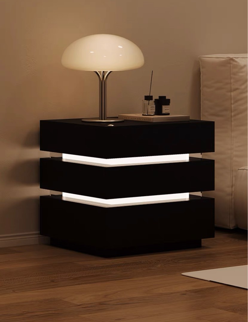 SANZEN Modern LED Bedside Table, Furniture & Home Living, Furniture ...