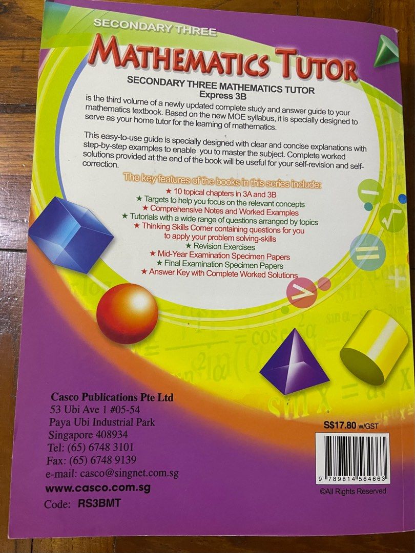 Secondary 3 Mathematics Tutor 3B, Hobbies & Toys, Books & Magazines ...
