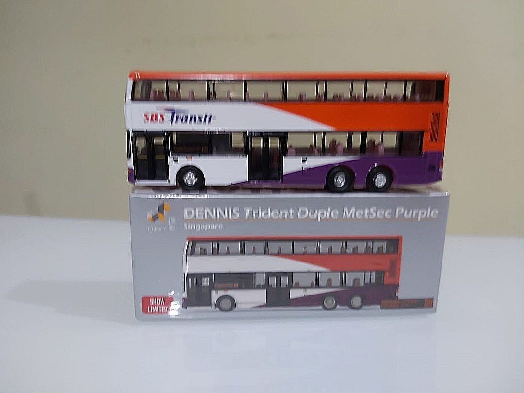 Last Piece Singapore SBS Transit Dennis Trident Duplex MetSec Purple Double Decker Bus Show ...