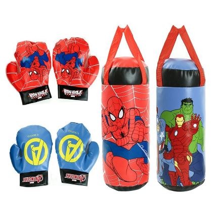 Spiderman Boxing Punching Bag And Boxing Gloves Kids Toy, Hobbies ...