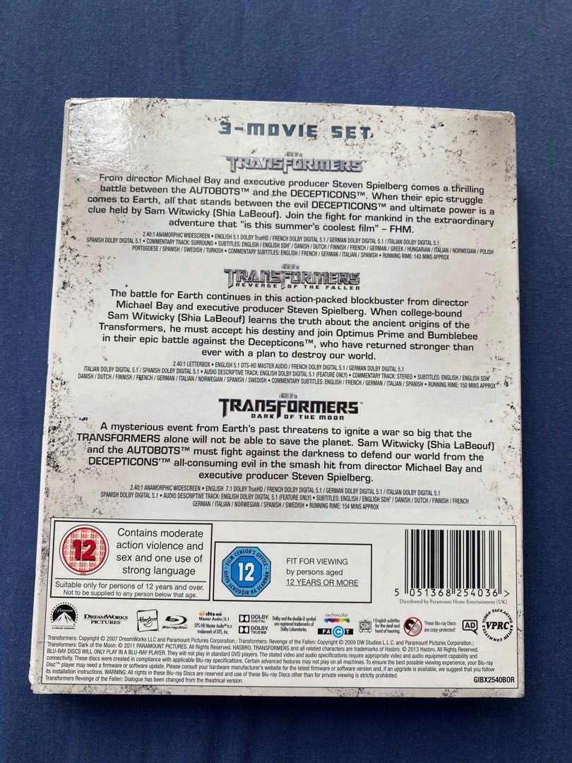 Transformers 3 Blu Ray Collection, Hobbies & Toys, Music & Media, CDs ...