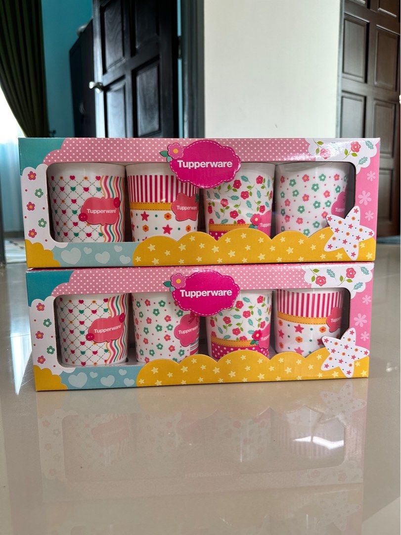 Tupperware Blushing Pink Mug Set, Furniture & Home Living, Kitchenware ...