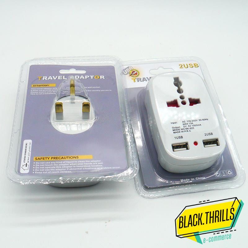 Universal Adapter / Travel Adapter 3 Pin Plug With 2 USB NT1373 ...