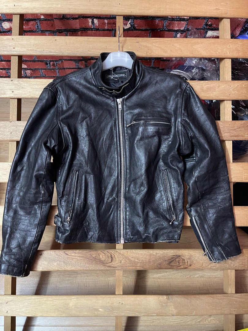 Vintage Leather Schott Style riding Jacke, Men's Fashion, Coats ...