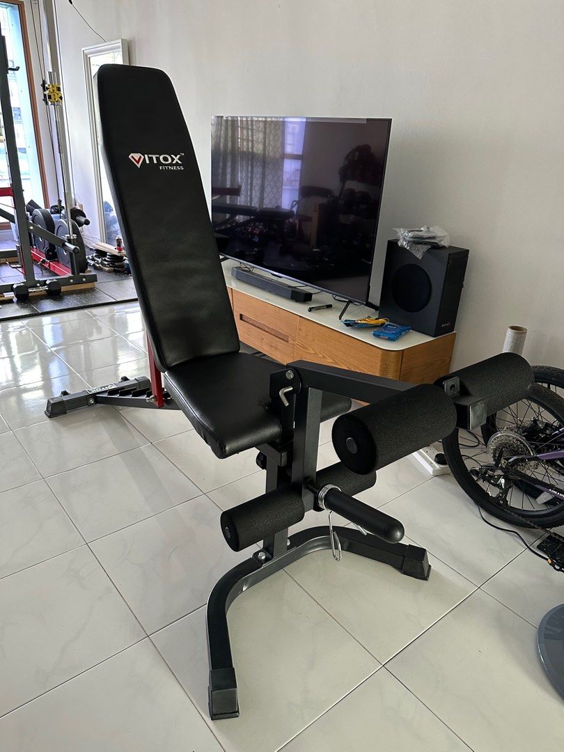 Vitox Multipurpose Utility Bench with Leg Extension/Curl and Preacher ...