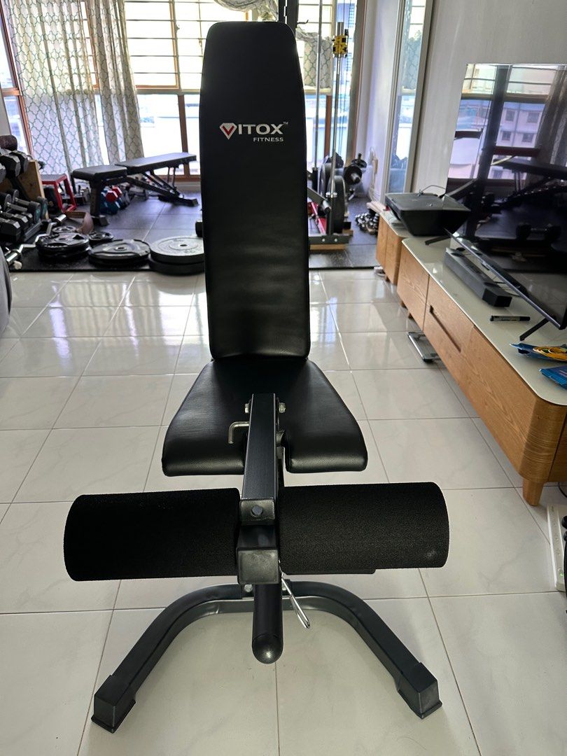 Vitox Multipurpose Utility Bench with Leg Extension/Curl and Preacher ...