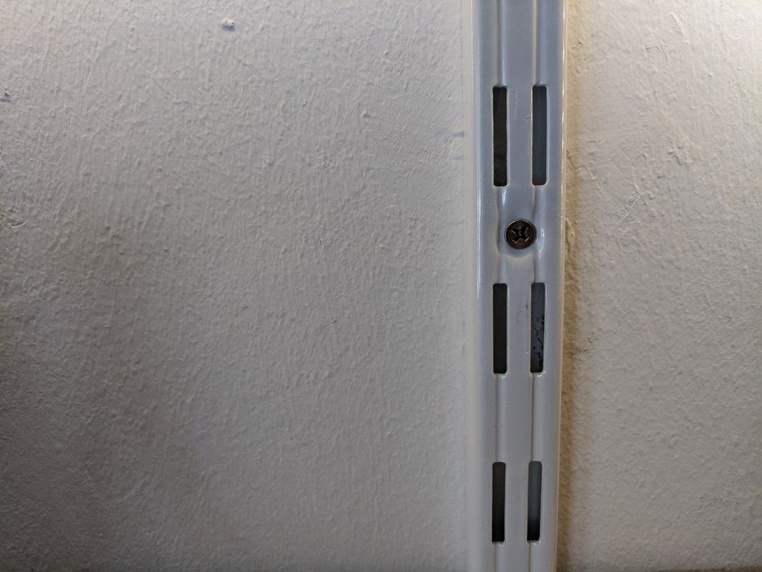 Wall mount pole system for table and shelving, Furniture & Home Living ...